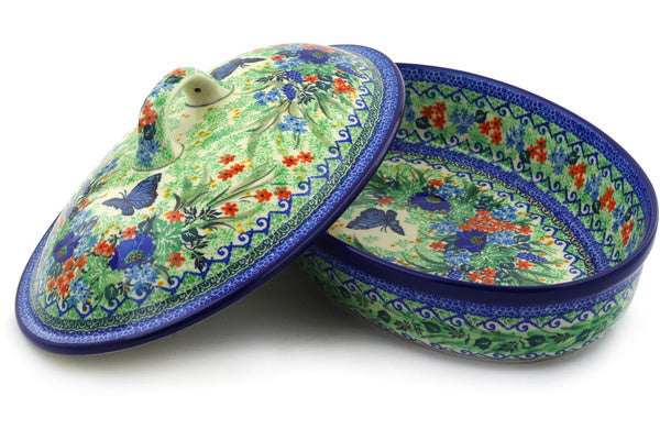 Polish Pottery 12" Baker with Cover Mariposa UNIKAT – CeramikaArtystyczna
