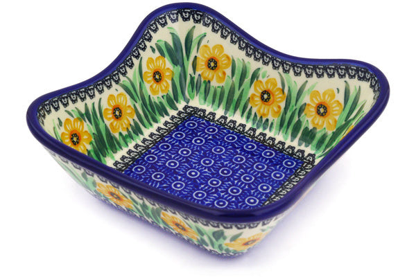 Polish Pottery 7" Bowl Yellow Daffodil Field UNIKAT – CeramikaArtystyczna
