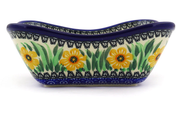Polish Pottery 7" Bowl Yellow Daffodil Field UNIKAT – CeramikaArtystyczna