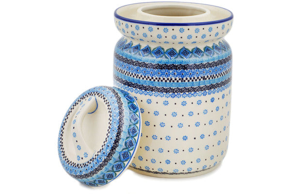 Polish Pottery Fermenting Crock with Water Seal Airlock Sparkling Sea ...