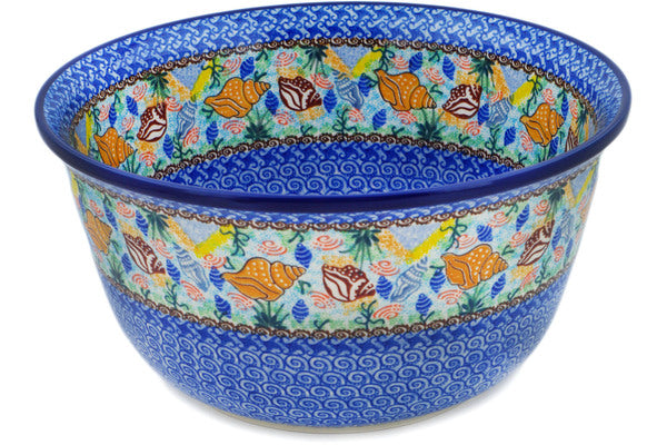 Polish Pottery 12-inch (8 quarts) Mixing Bowl Ocean Whisper UNIKAT ...