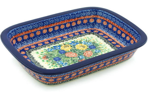 Polish Pottery 10-inch Rectangular Baker with Grip Lip Amazing Ideal U ...