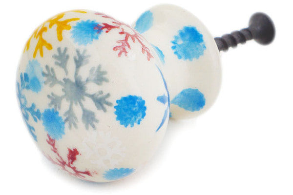 Polish Pottery Drawer knob 1-3/8 inch Vintage Snow Fall UNIKAT ...
