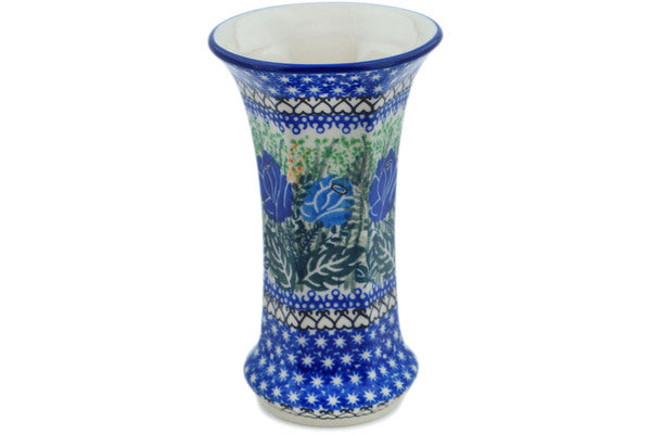 Polish Pottery 7" Vase Brilliant Blue Rose UNIKAT – CeramikaArtystyczna
