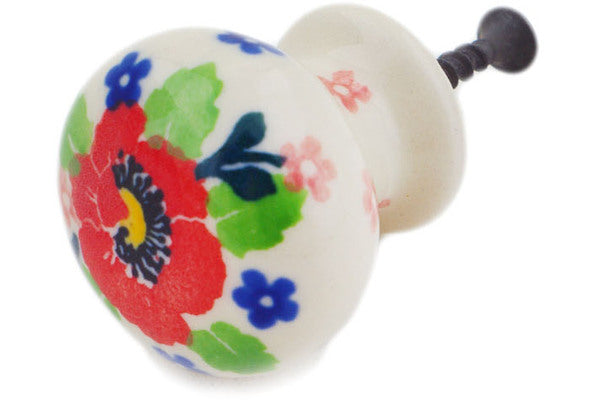Polish Pottery Drawer knob 1-3/8 inch Flourishing Flowers ...