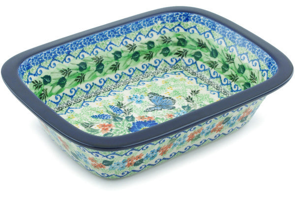 Polish Pottery 10" Rectangular Baker Mariposa UNIKAT – CeramikaArtystyczna