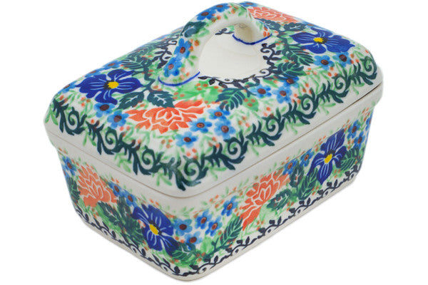 Polish Pottery Butter box Midnight Iris UNIKAT – CeramikaArtystyczna