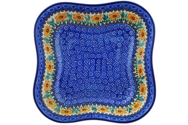 Polish Pottery 10" Bowl Yellow Daffodil Field UNIKAT – CeramikaArtystyczna