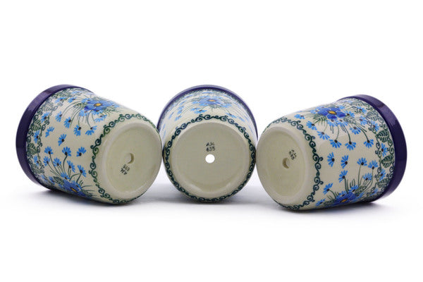 Polish Pottery 12" Set of 3 Planters Forget Me Not UNIKAT ...