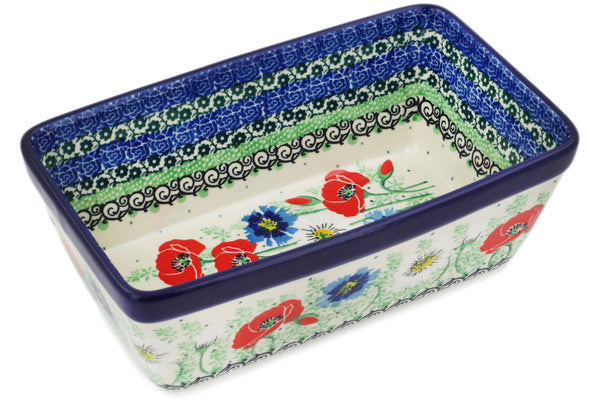 Polish Pottery Loaf Pan 8" Polish Wildflowers UNIKAT – CeramikaArtystyczna